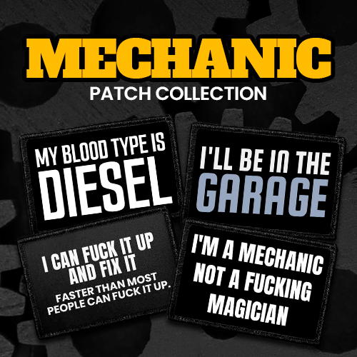 Mechanic Patches – 3x2 Velcro® Compatible Garage Designs — Pull Patch ...