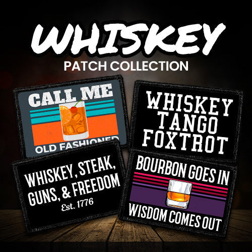 Whiskey Patches | Velcro® Compatible Neat, Strong & Straight Up — Pull ...