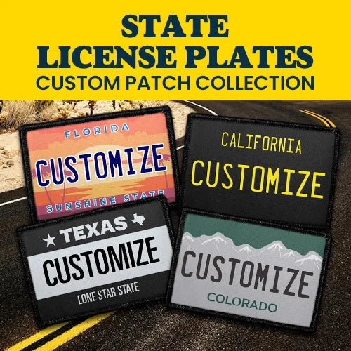 Custom State License Plate Patches | Velcro® Compatible & Bold — Pull ...