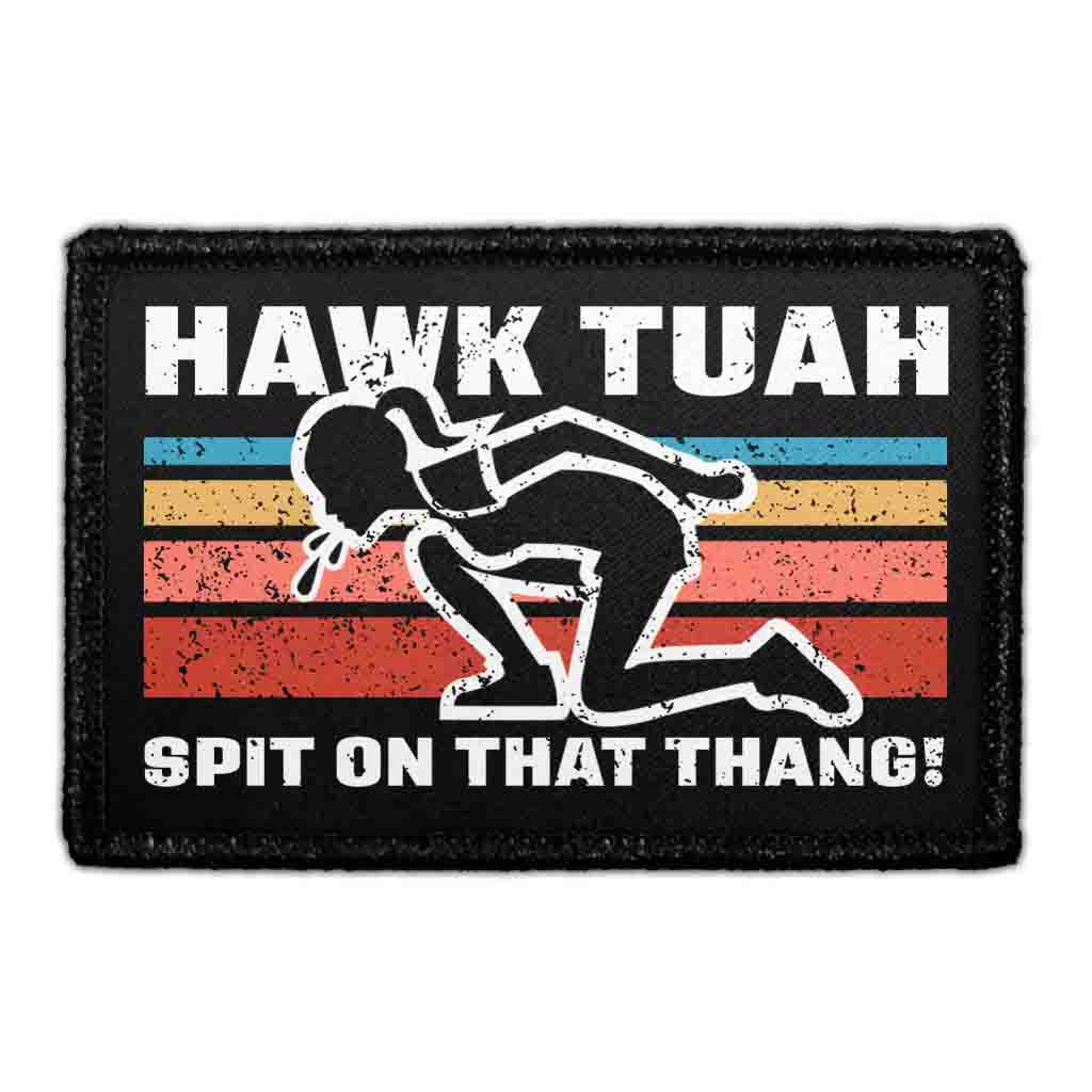 Hawk Tuah Spitting Silhouette - Removable Patch — Pull Patch ...