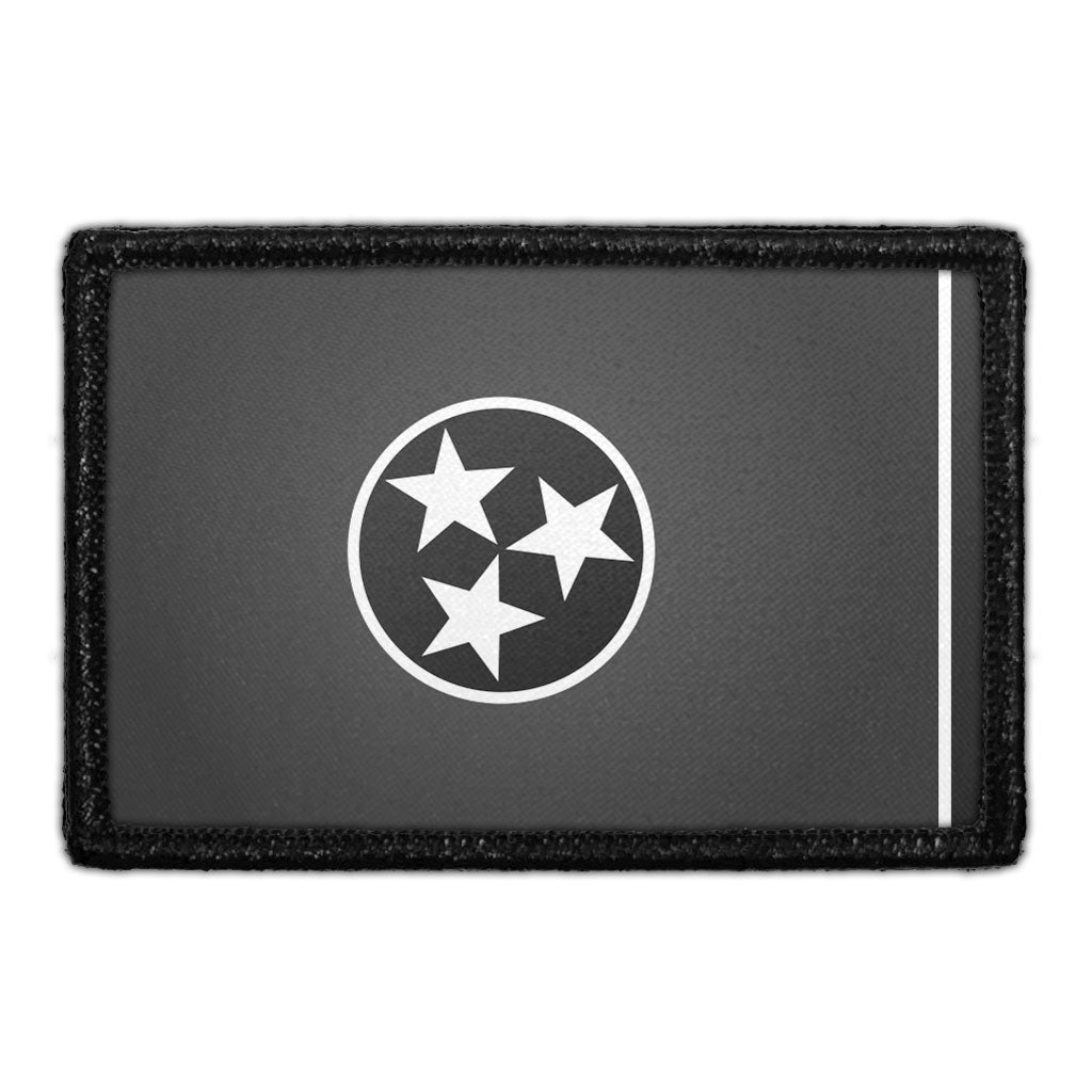 Tennessee State Flag - Black and White - Removable Patch — Pull Patch ...