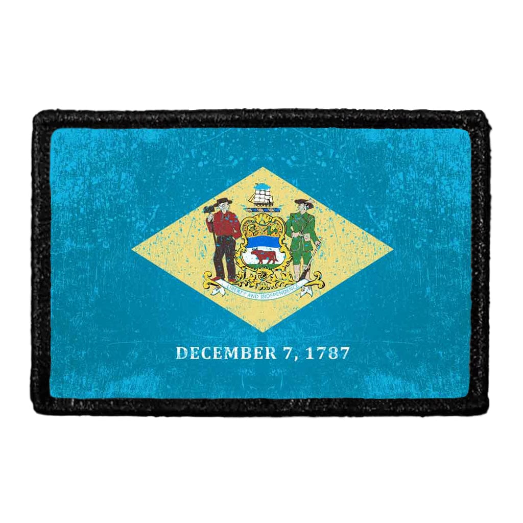 Delaware State Flag - Color - Distressed - Removable Patch — Pull Patch ...