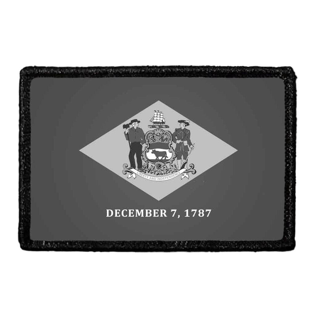 Delaware State Flag - Black and White - Removable Patch — Pull Patch ...
