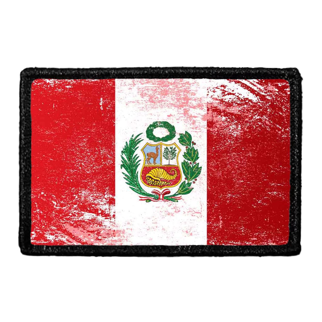 Peru Flag - Color - Distressed - Removable Patch — Pull Patch ...