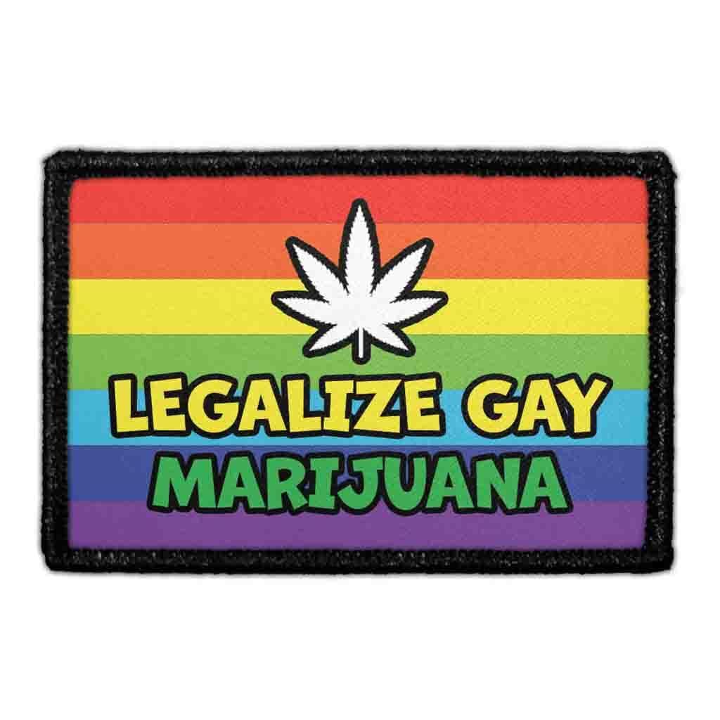 Legalize Gay Marijuana Patch | Hook & Loop Funny Pride & Weed Design ...