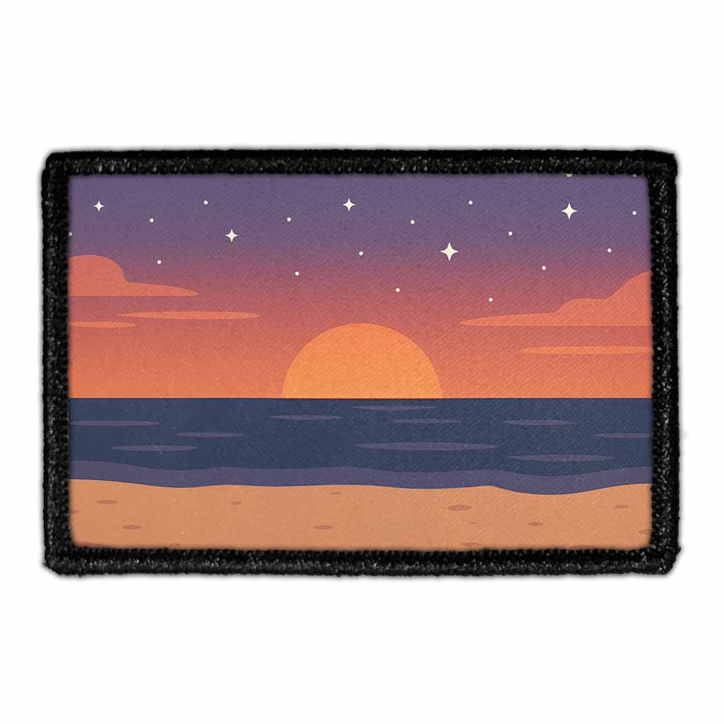Coastal Curtain Call Patch | Hook Backed Beach Sunset Scene — Pull ...