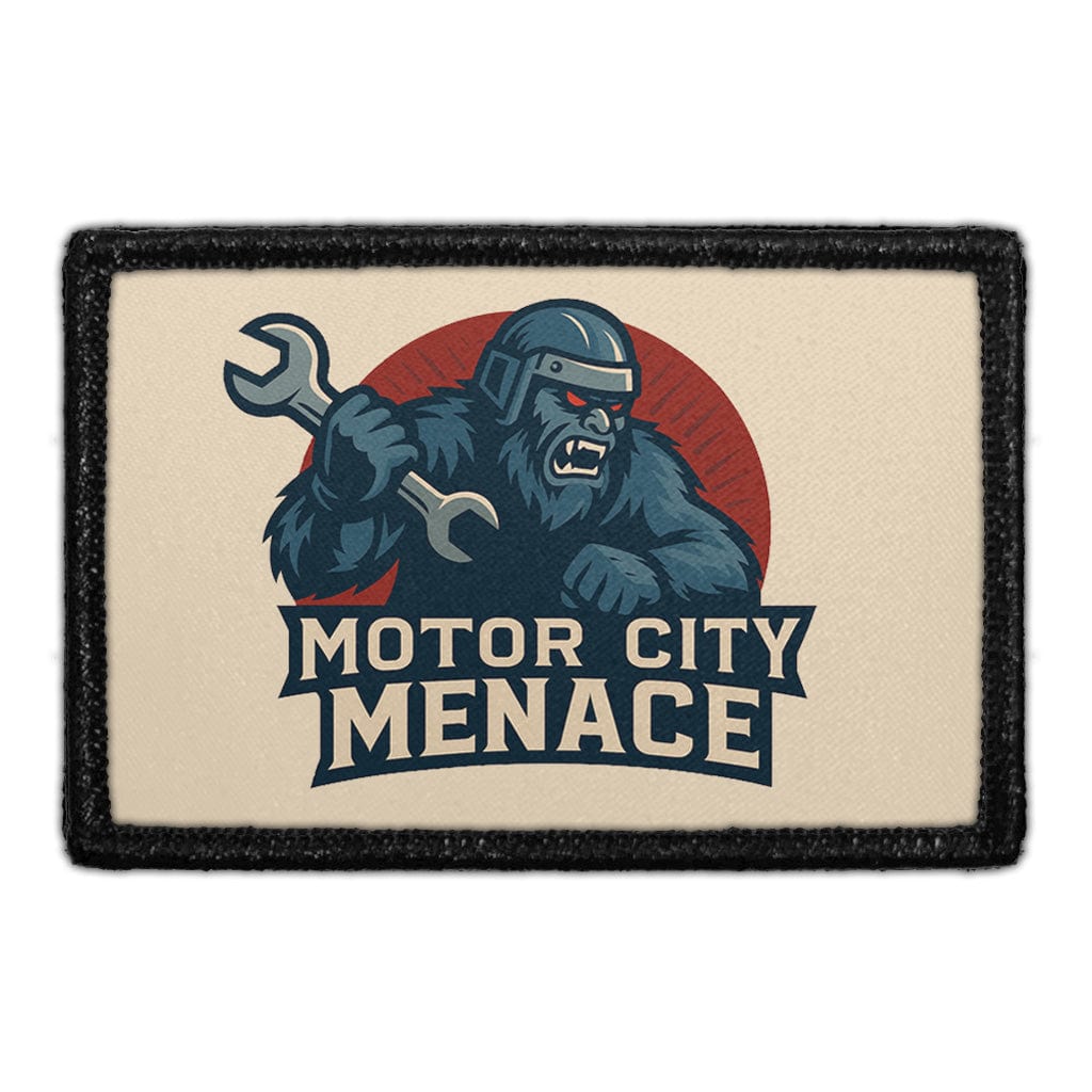 Motor City Menace Patch – Funny Michigan Team, 100% Velcro® Compatible ...