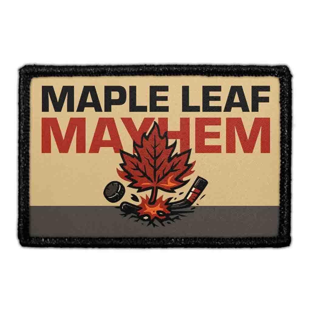 Maple Leaf Mayhem Patch – 3x2", Fake Team Gear, 100% Velcro® Compatible ...