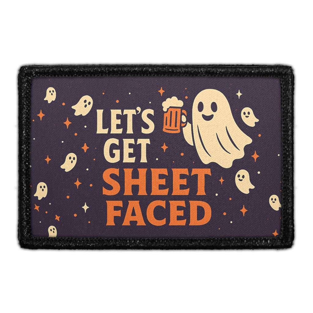 Let’s Get Sheet Faced Patch – 3x2", Ghost Halloween, Velcro® Compatible ...