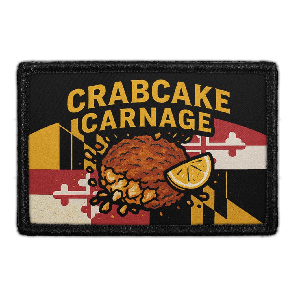 Crabcake Carnage Patch – Maryland Pride, 100% Velcro® Compatible — Pull Patch - Removable ...