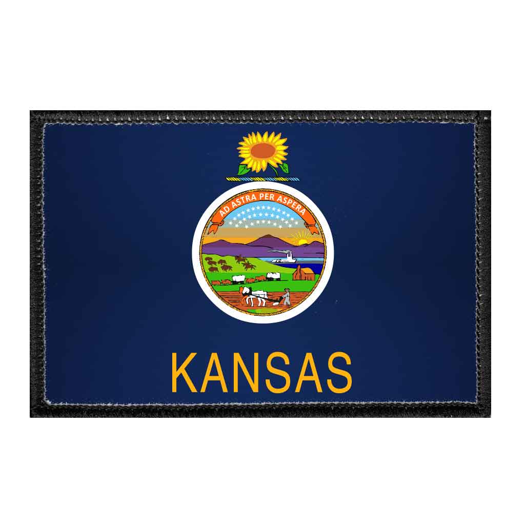 Kansas State Flag - Color - Removable Patch — Pull Patch - Removable ...