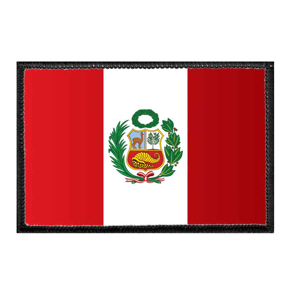 Peru Flag - Color - Removable Patch — Pull Patch - Removable Patches ...