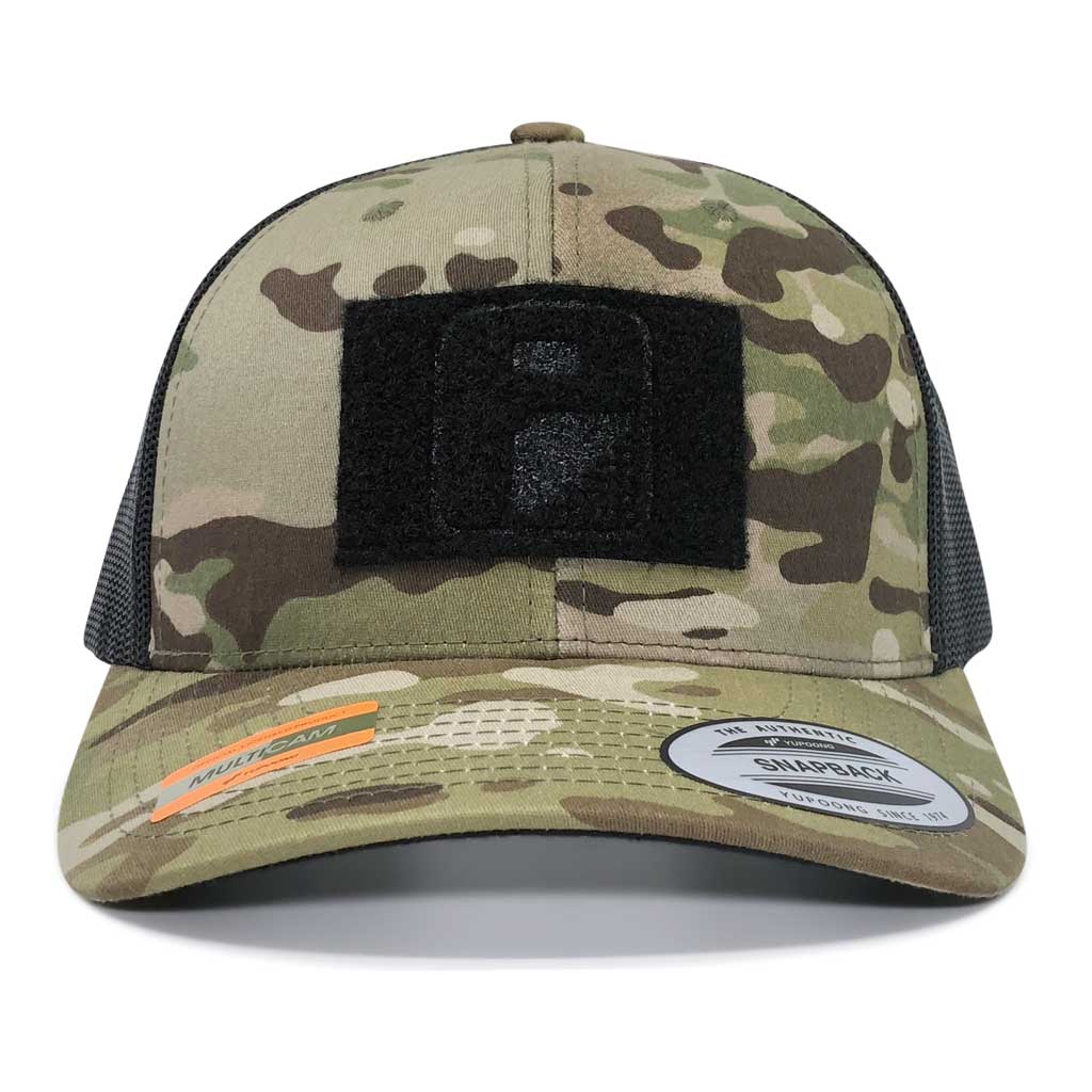 MULTICAM® Retro Trucker Pull Patch Hat by SNAPBACK - Camo and Black ...