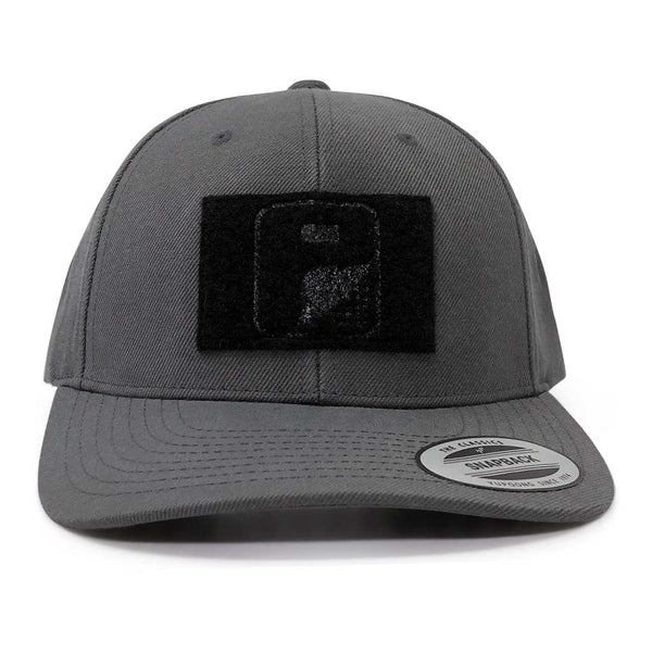 Premium Curved Visor Pull Patch Hat By Snapback - Dark Grey - Pull ...